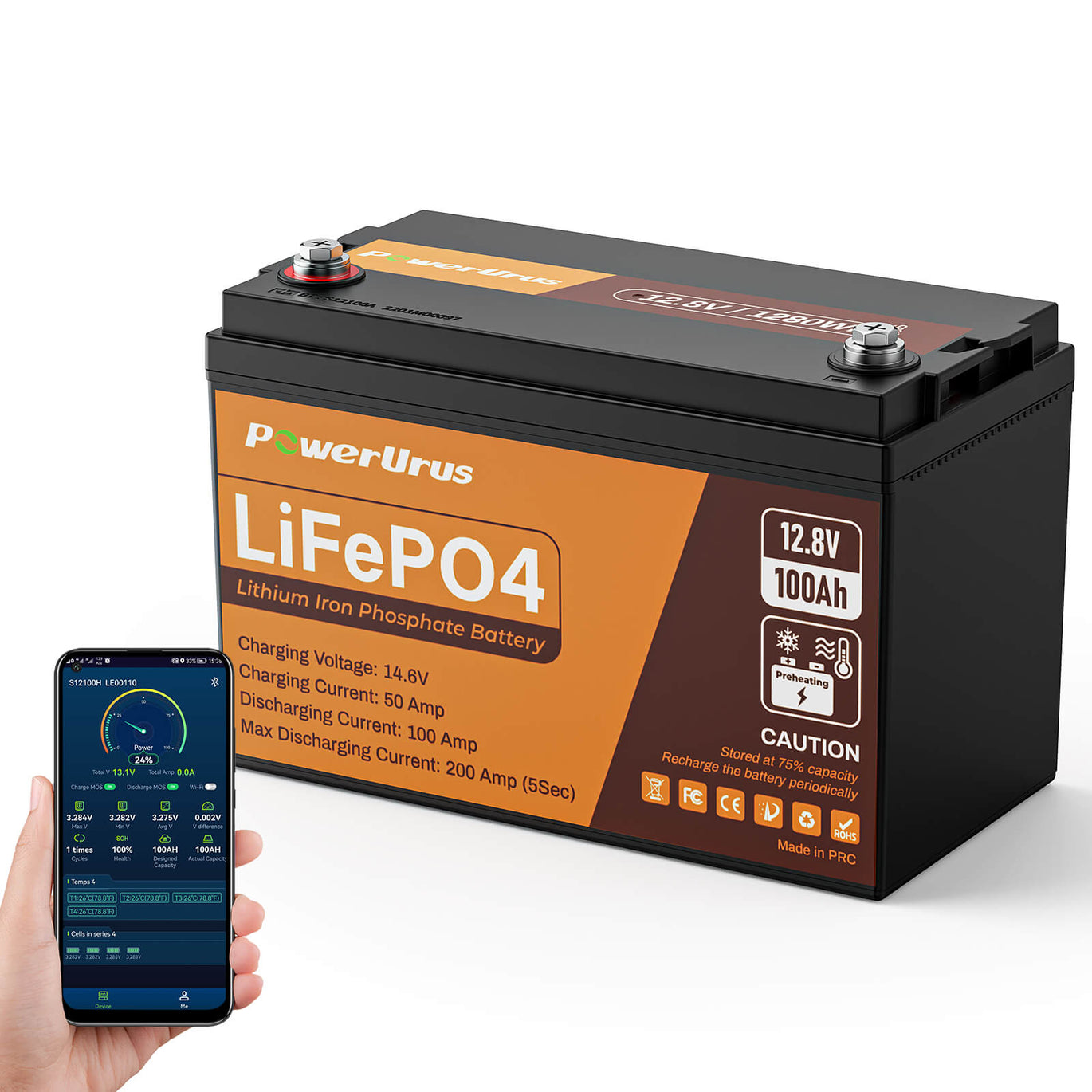 PowerUrus 12V 200AH LiFePO4 Deep Cycle Rechargeable Battery – PowerUrus ...